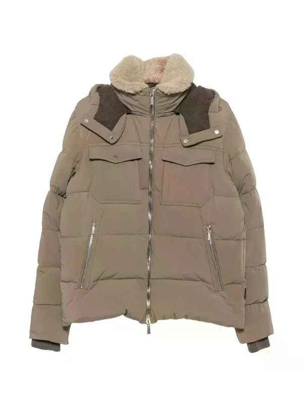 MOORER Shearling Collar Padded Jacket