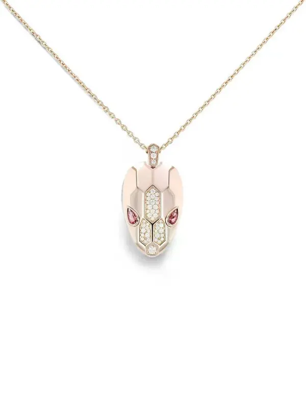 BVLGARI 2010s Serpenti Seduttori Tourmaline And Diamond Necklace - Pink