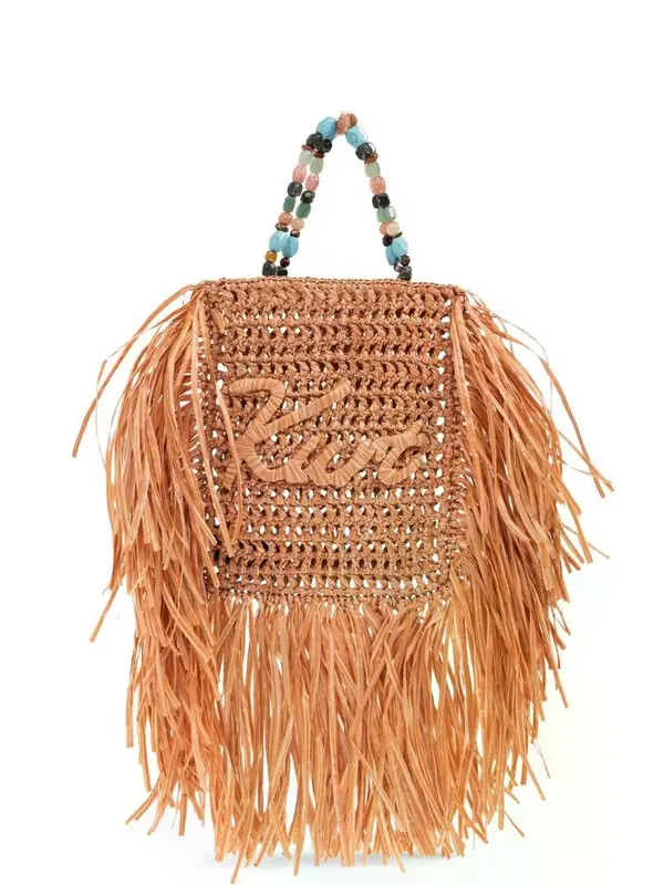 Kurt Geiger Kurt Mini Fringe-trim Tote Bag - Orange