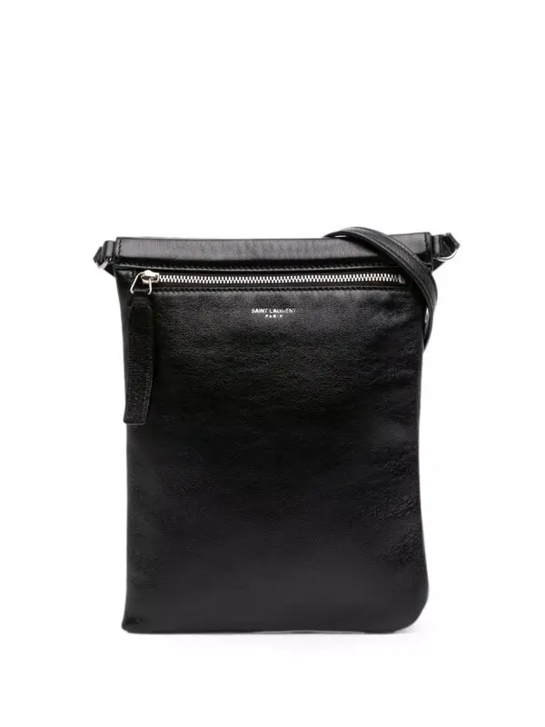 Saint Laurent 2023 Antiqued Lambskin Sid Flat Crossbody Bag