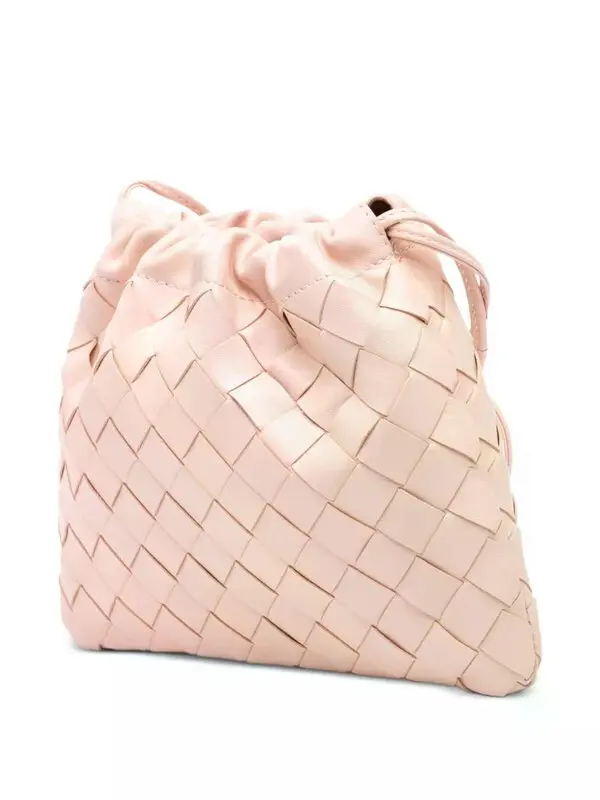 Bottega Veneta Small Nappa Intrecciato Drawstring Crossbody Bag - Pink