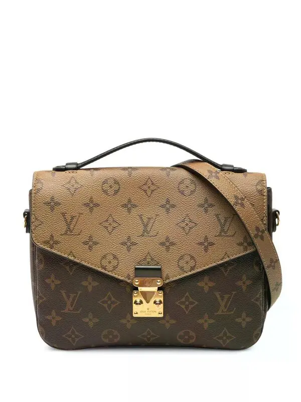 LOUIS VUITTON Monogram Reverse Pochette Metis Satchel - Brown