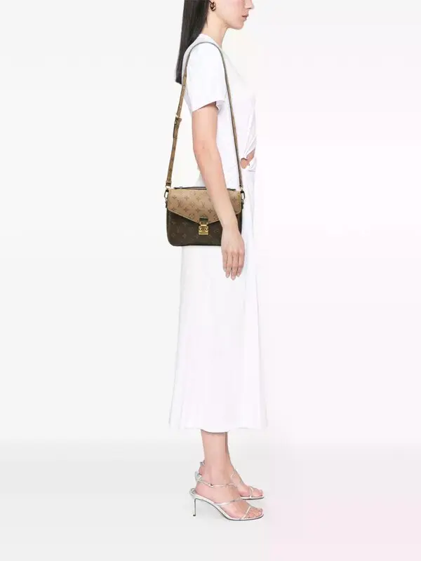 LOUIS VUITTON Monogram Reverse Pochette Metis Satchel - Brown