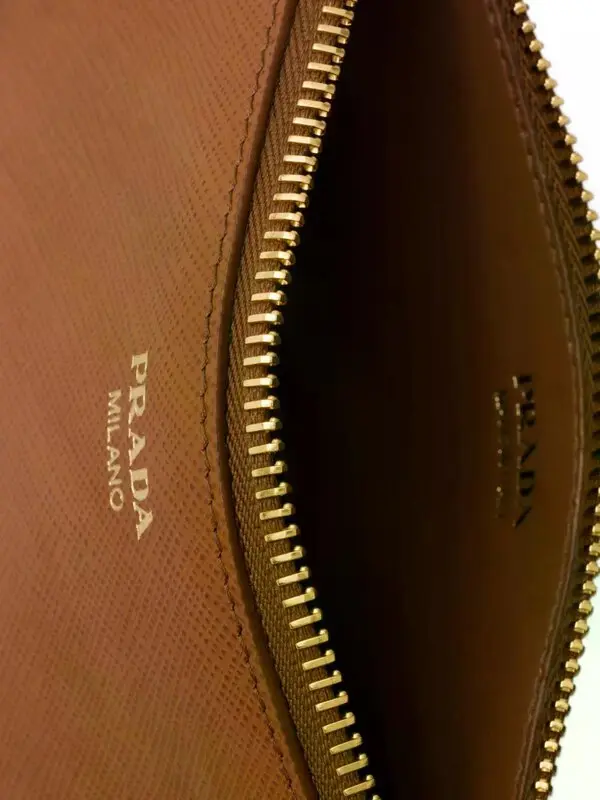 Prada Saffiano Leather Smartphone Pouch - Brown