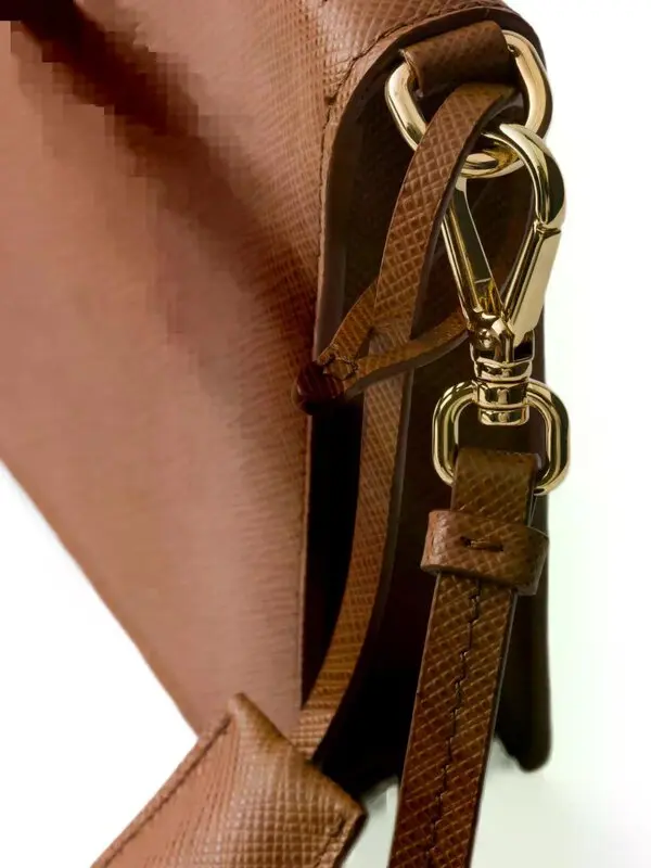 Prada Saffiano Leather Smartphone Pouch - Brown