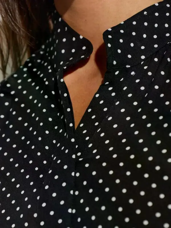 FRAME Polka-dot Puff Sleeve Blouse