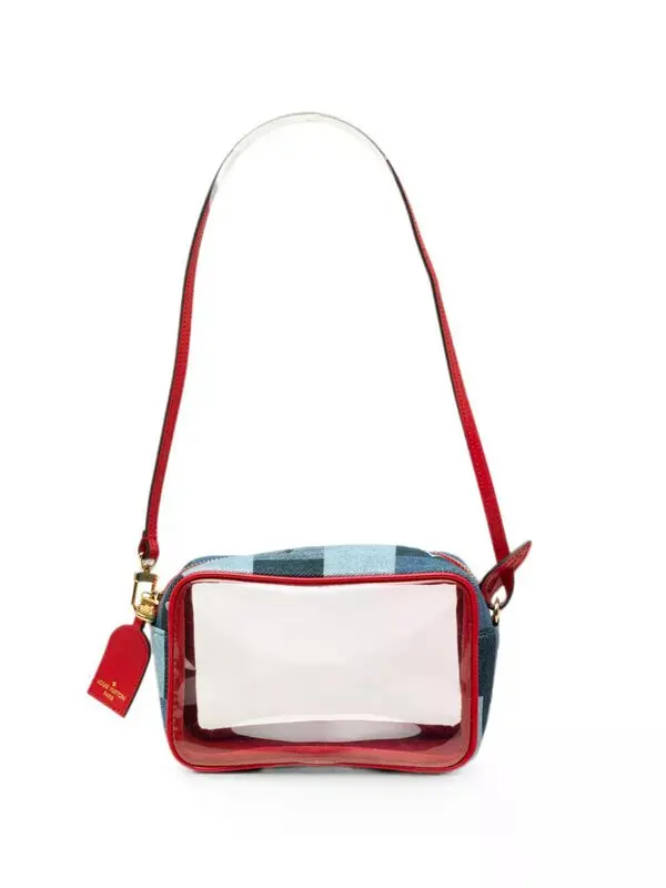 LOUIS VUITTON Monogram Denim Patchwork Beach Pouch Shoulder Bag