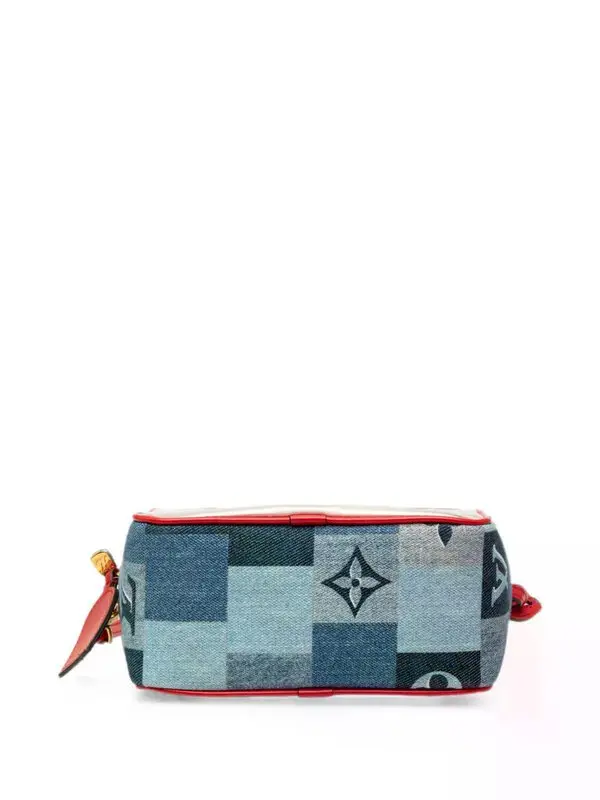 LOUIS VUITTON Monogram Denim Patchwork Beach Pouch Shoulder Bag