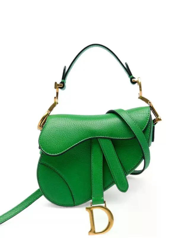 Dior 2022 Micro Goatskin Saddle Bag Satchel - Green