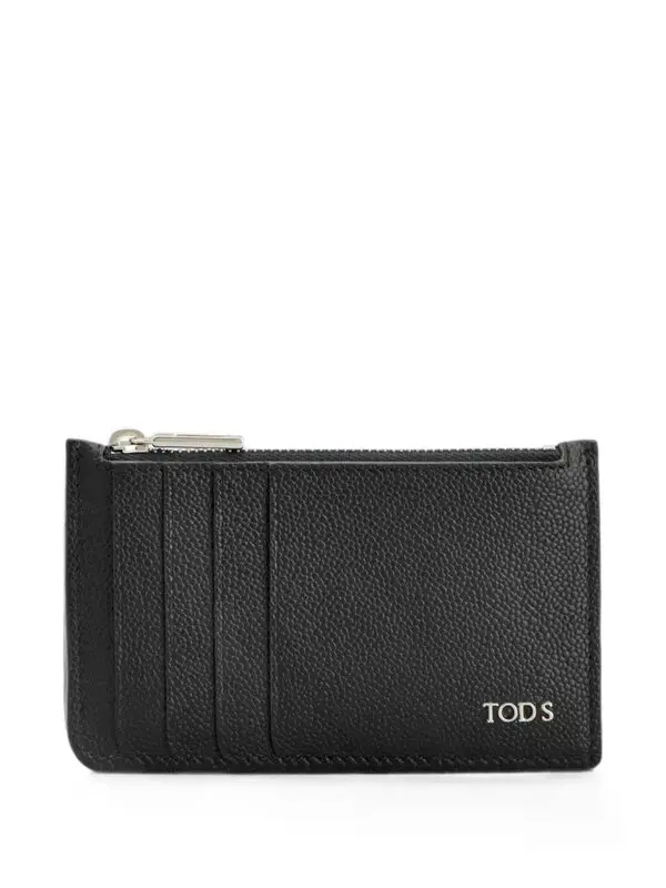 TOD'S Zipped Card Holder In Leather - Black