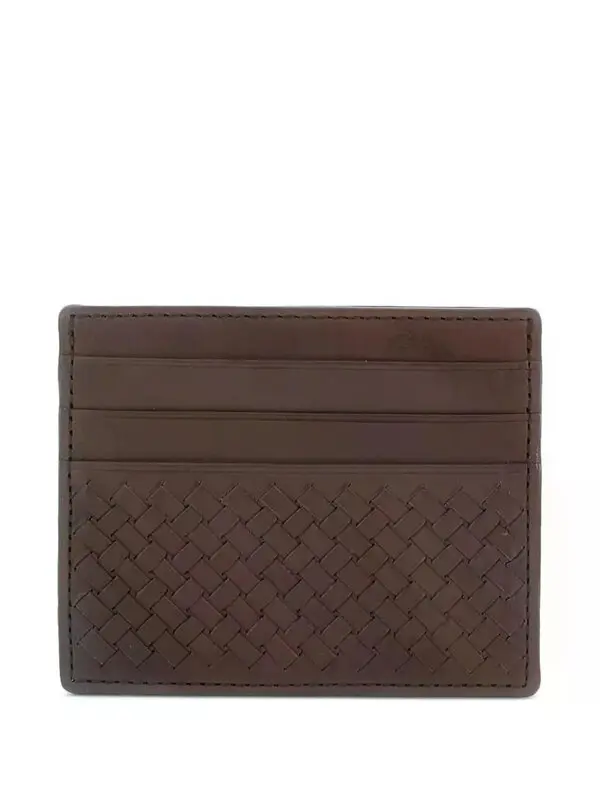 Dragon Diffusion Woven Leather Card Holder - Brown