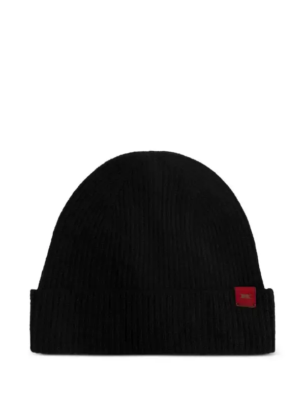 Kiton Ribbed-knit Logo-patch Beanie Hat
