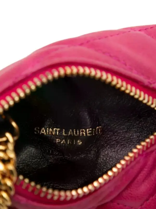 Saint Laurent 2021 Quilted Lambskin Berlingo Charm Coin Pouch
