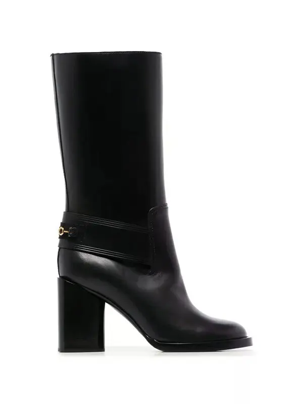 FERRAGAMO Gancio Detail Block Heel Boots