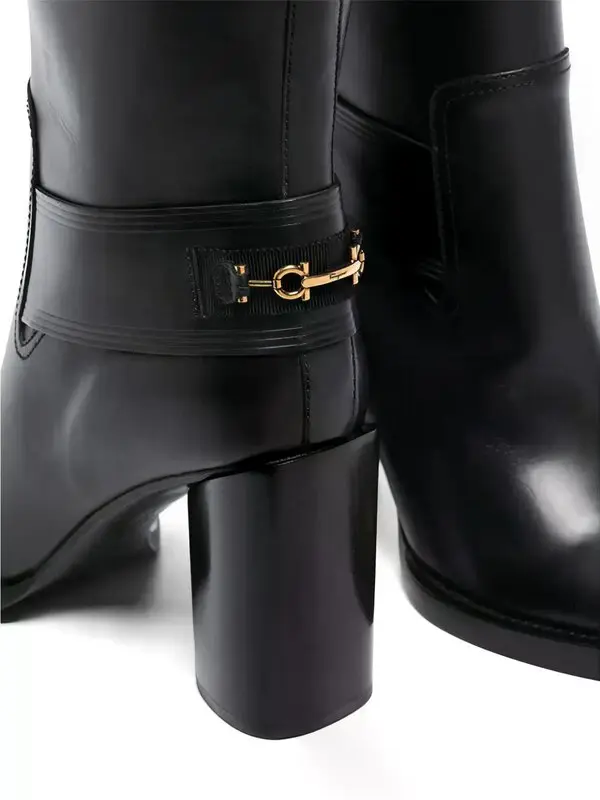 FERRAGAMO Gancio Detail Block Heel Boots