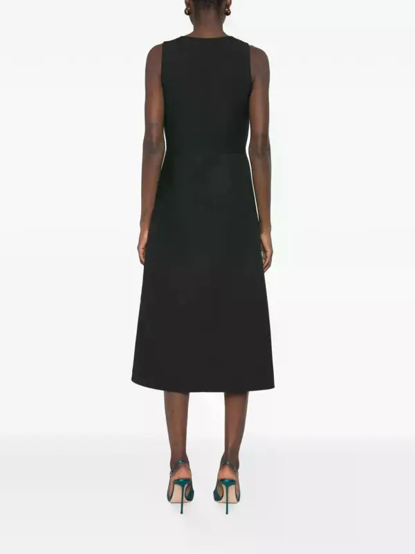 Fendi Sleeveless V-neck Midi Dress - Black