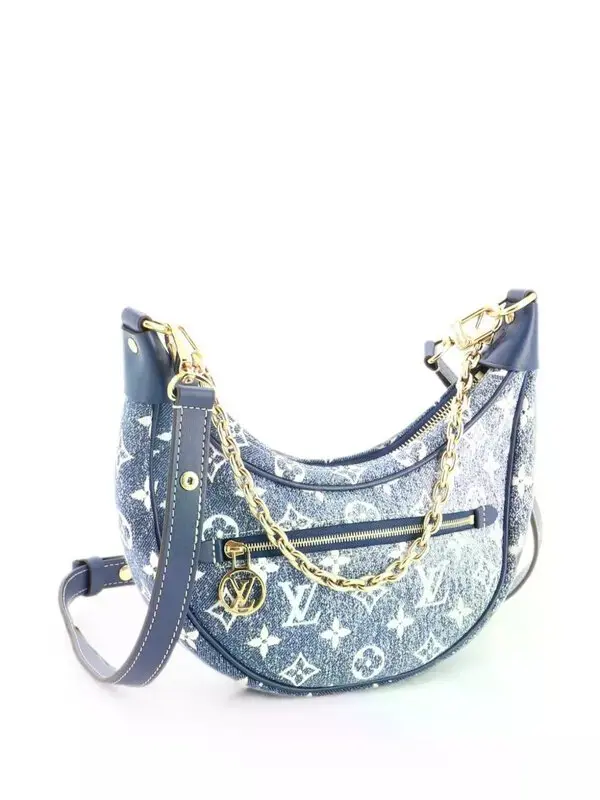 LOUIS VUITTON Loop Handbag Monogram Jacquard Denim Hobo Bag
