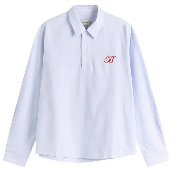 BOUND Half Button Script Oxford Shirt