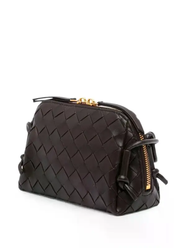 Bottega Veneta 2012-2026 Mini Lambskin Intrecciato Loop Camera Bag Crossbody Bag - Brown