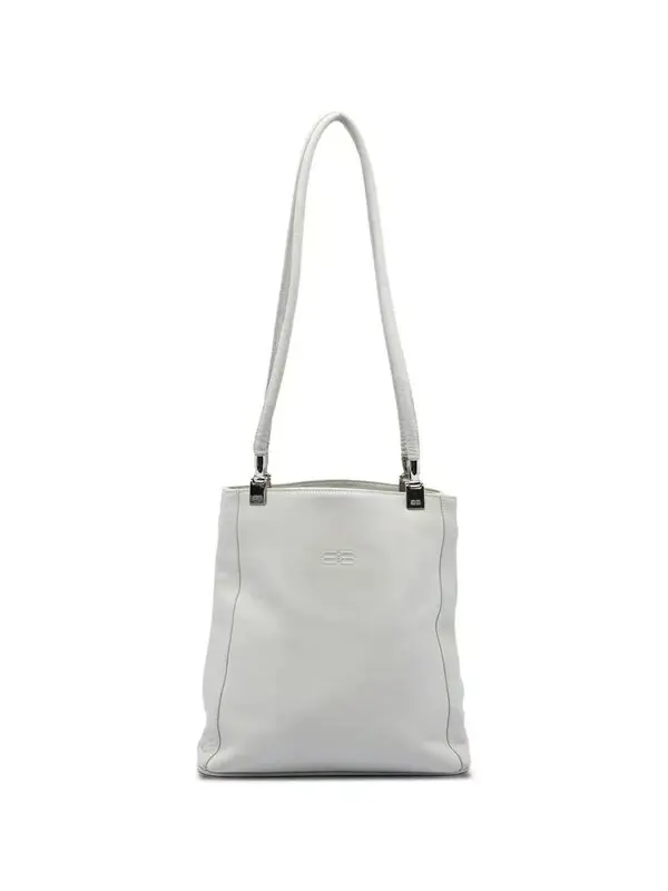 Balenciaga 2000-2026 Soft Leather Shopper Tote Bag - White