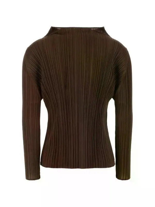 Issey Miyake Pleated Long-sleeve T-shirt - Brown