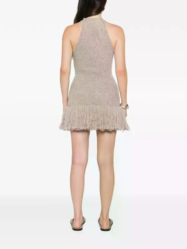 ELY ELY Fringe-trim Ribbed-knit Mini Dress
