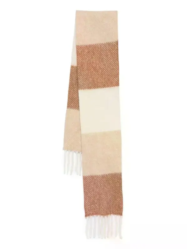Loewe Striped-pattern Fringed Scarf