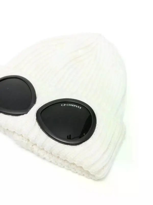 C.P. COMPANY Goggle-detail Ribbed-knit Beanie Hat