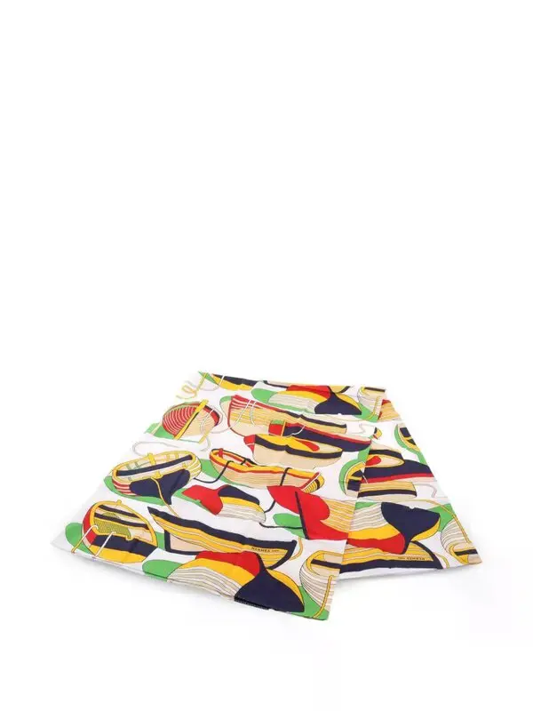 Hermès 2010s Thalassa Print Scarf - White