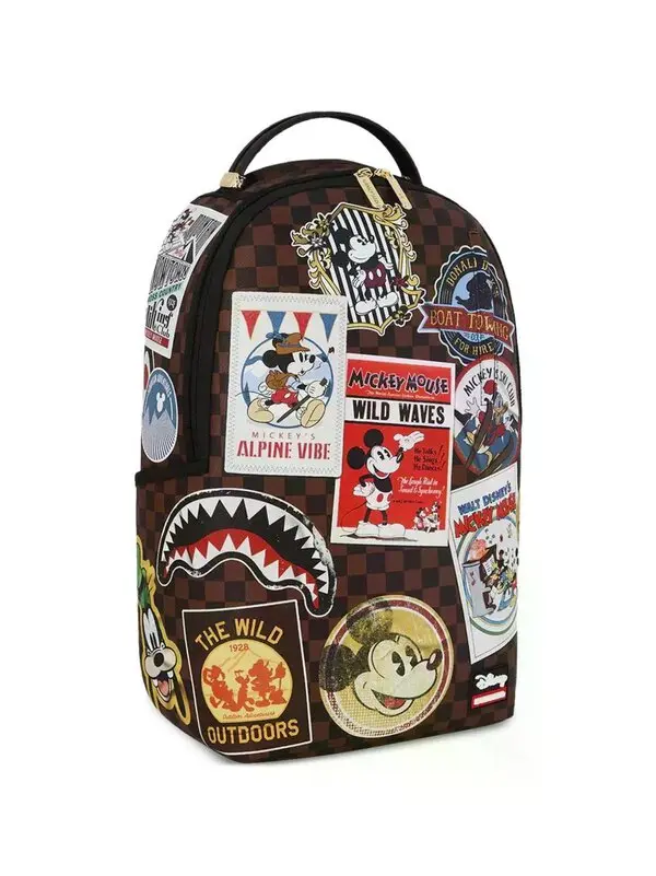 SPRAYGROUND Check-pattern Mickey Mouse-print Backpack