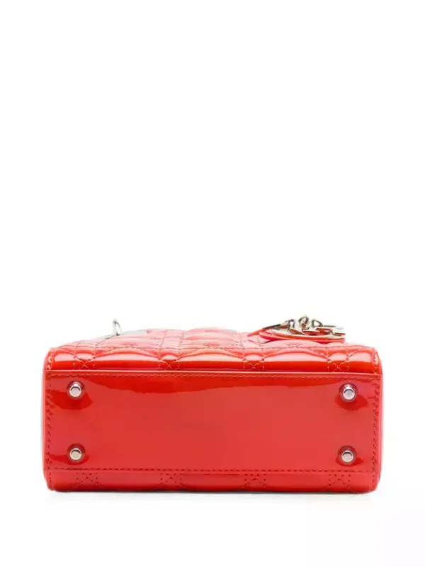 Dior Mini Patent Cannage Lady Satchel - Orange