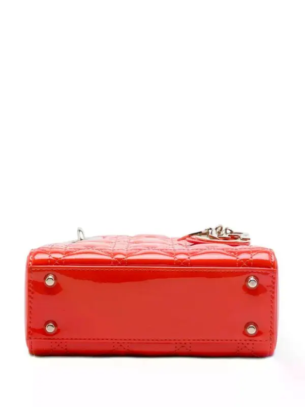 Dior Mini Patent Cannage Lady Satchel - Orange