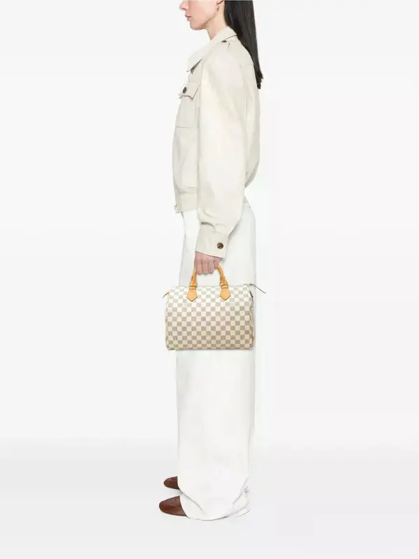 LOUIS VUITTON 2009 Damier Azur Speedy 30 Boston Bag - White