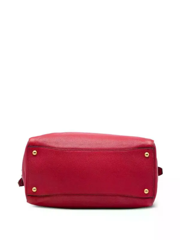 Prada Vitello Daino Zip Top Convertible Tote Satchel