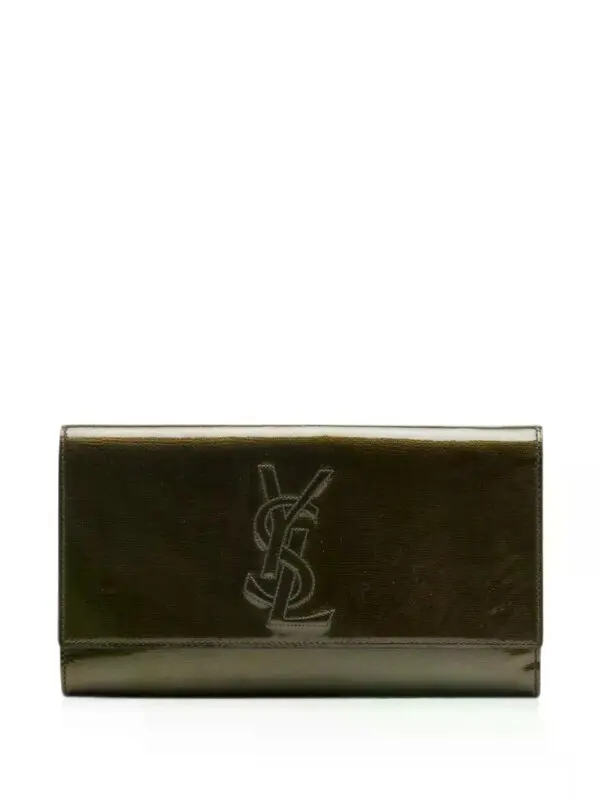 Saint Laurent 2000-2012 Large Patent Belle De Jour Clutch Bag - Green