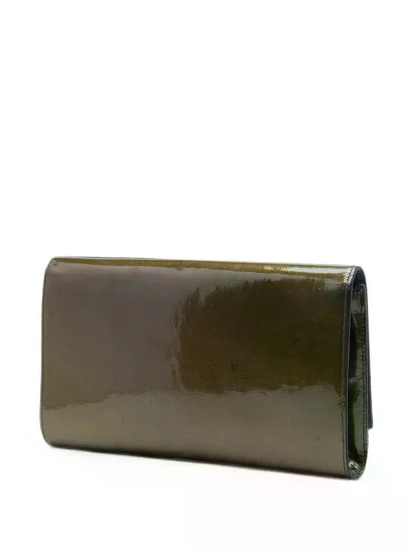 Saint Laurent 2000-2012 Large Patent Belle De Jour Clutch Bag - Green