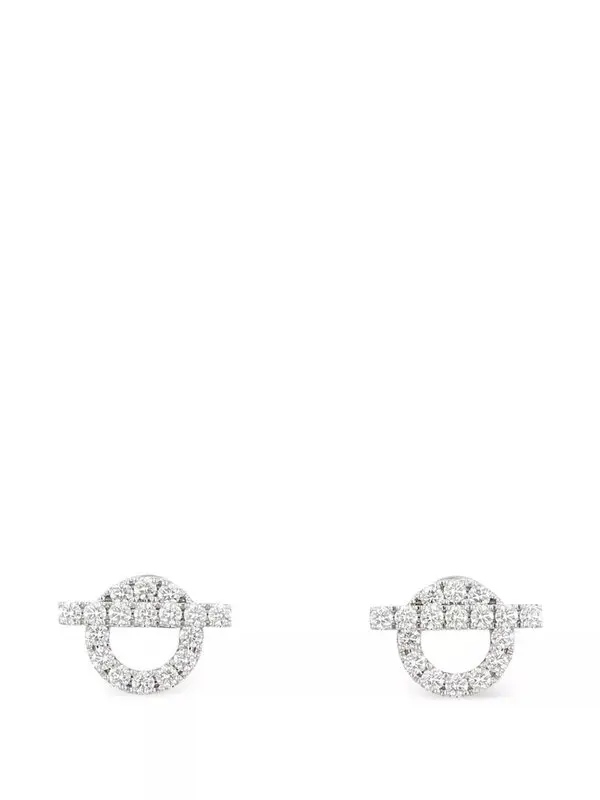 Hermès 2020s Finesse Diamond Earrings - Silver