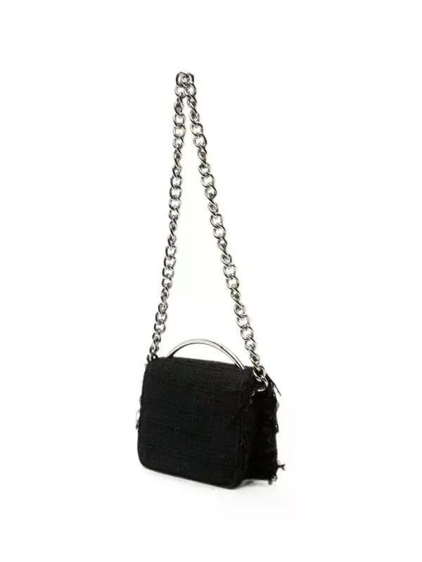 MSGM Bouclé Frayed-edge Mini Shoulder Bag