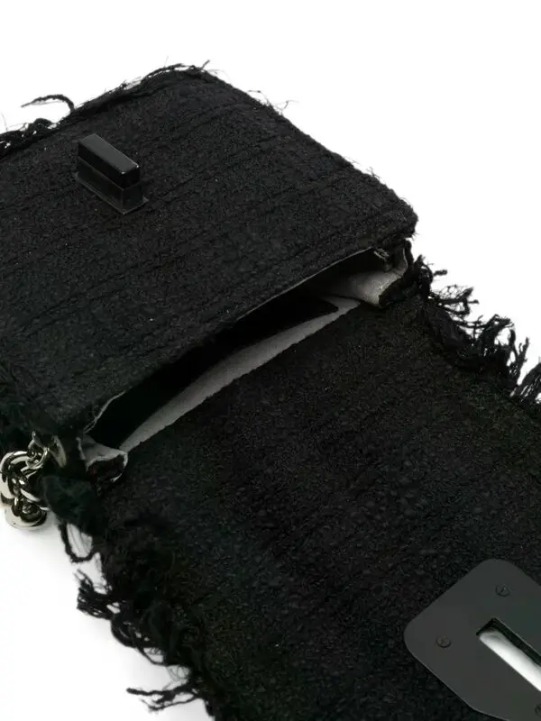 MSGM Bouclé Frayed-edge Mini Shoulder Bag