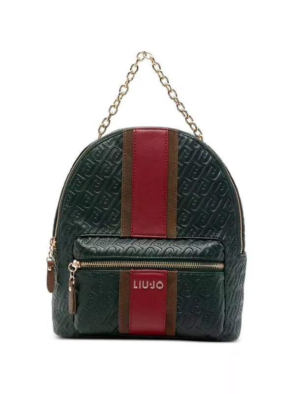Liu Jo Monogram Embossed Stripe Detail Backpack
