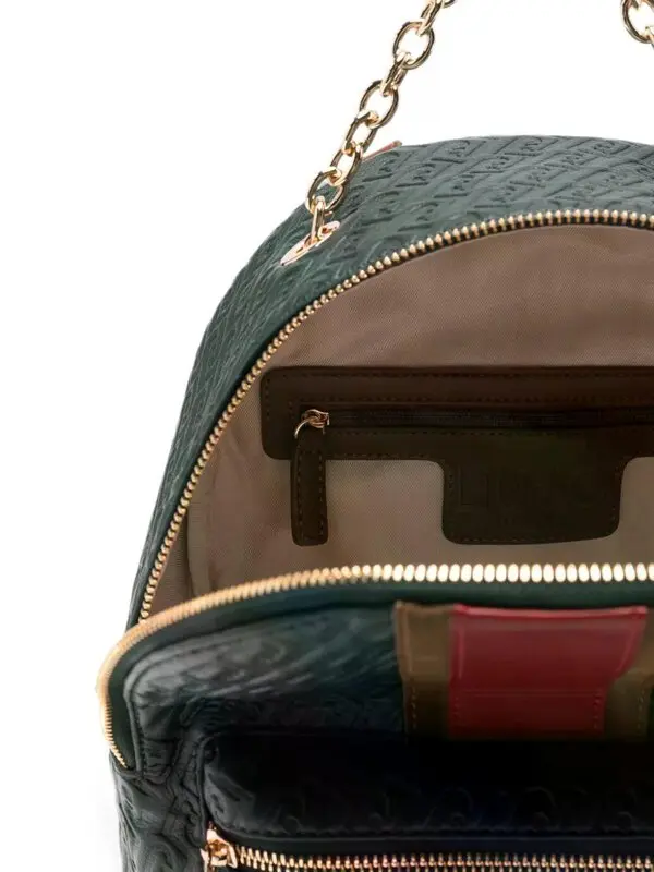 Liu Jo Monogram Embossed Stripe Detail Backpack