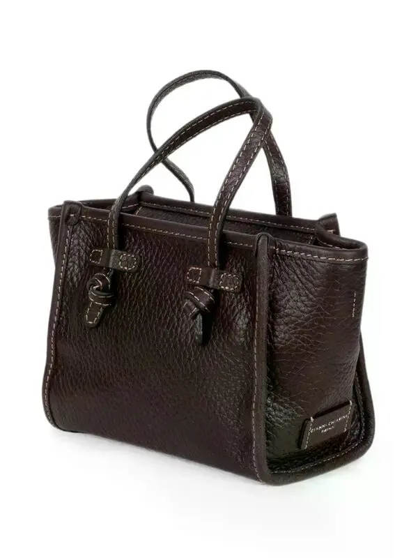 GIANNI CHIARINI Marcella Grained Leather Tote Bag - Brown