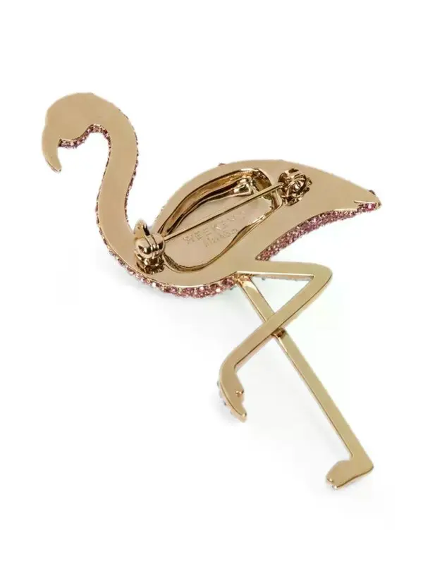 Max Mara Metal Brooch With Rhinestones Antique Rose