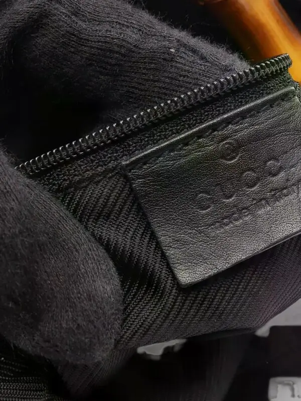 Gucci 2000s Bamboo Gg Canvas Shoulder Bag