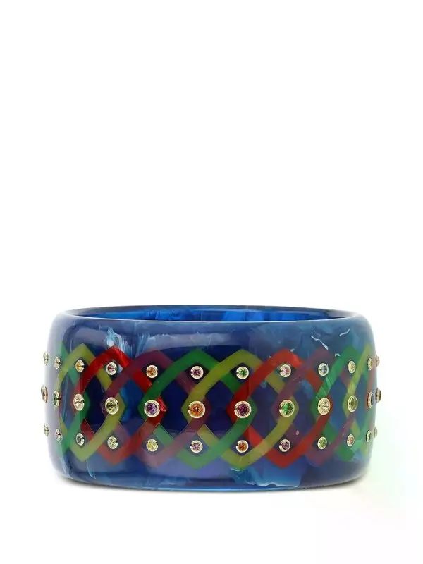 Mark Davis Lattice Multi-gemstone Bangle - Blue