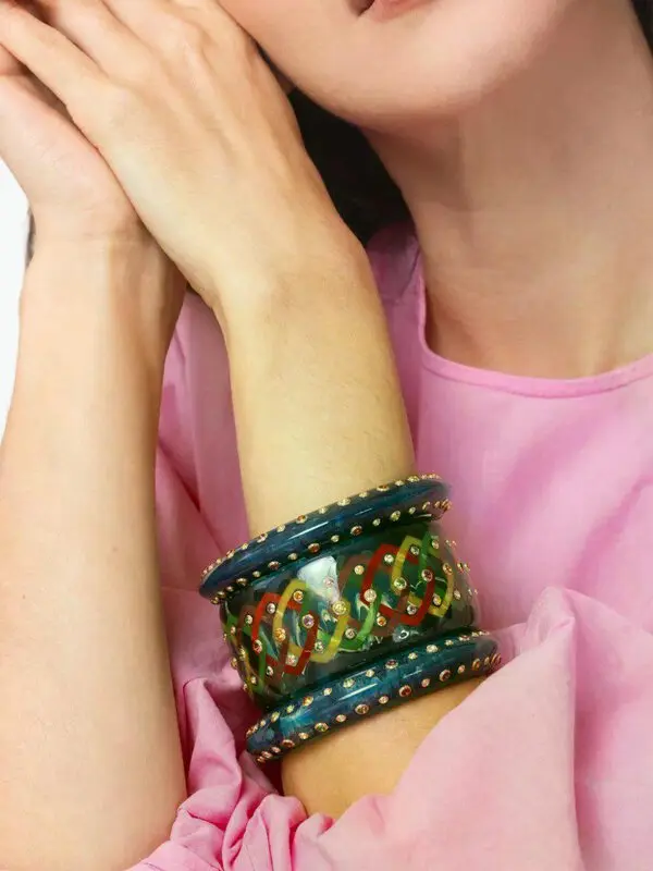 Mark Davis Lattice Multi-gemstone Bangle