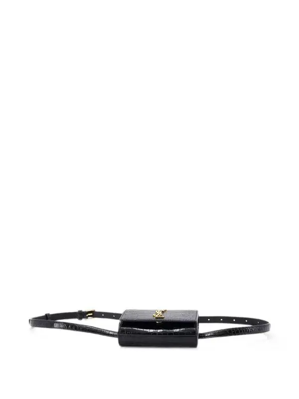 Saint Laurent Classic Monogram Kate Crocodile Embossed Leather Mini Belt Bag
