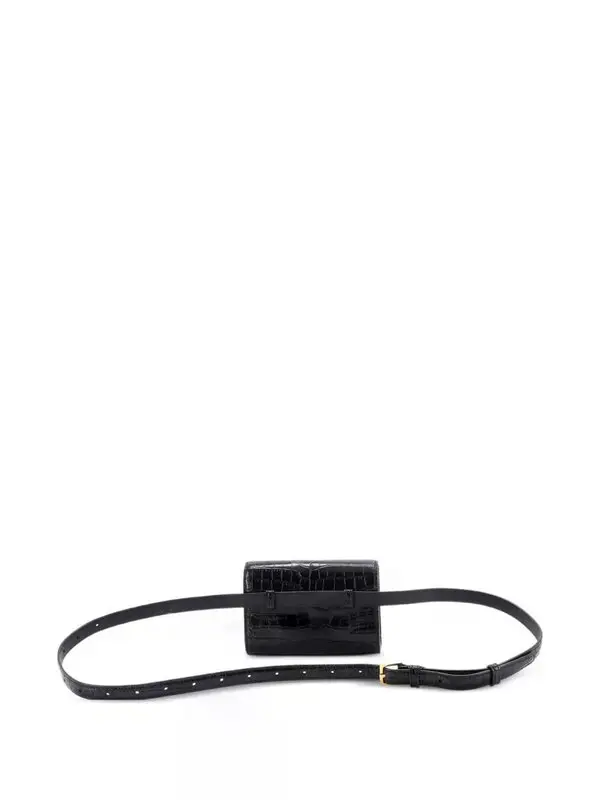 Saint Laurent Classic Monogram Kate Crocodile Embossed Leather Mini Belt Bag