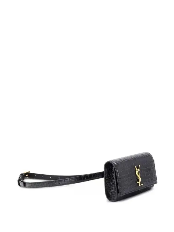 Saint Laurent Classic Monogram Kate Crocodile Embossed Leather Mini Belt Bag