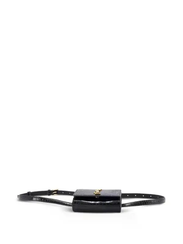 Saint Laurent Classic Monogram Kate Crocodile Embossed Leather Mini Belt Bag